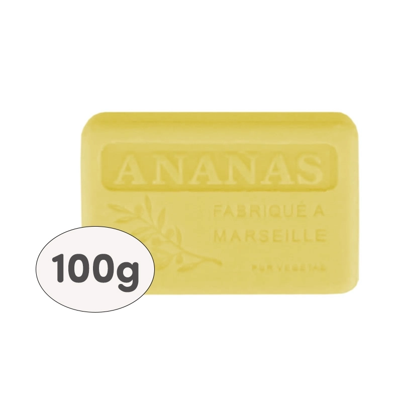 9 soaps 100g, shrink-wrapped and labelled - PINEAPPLE