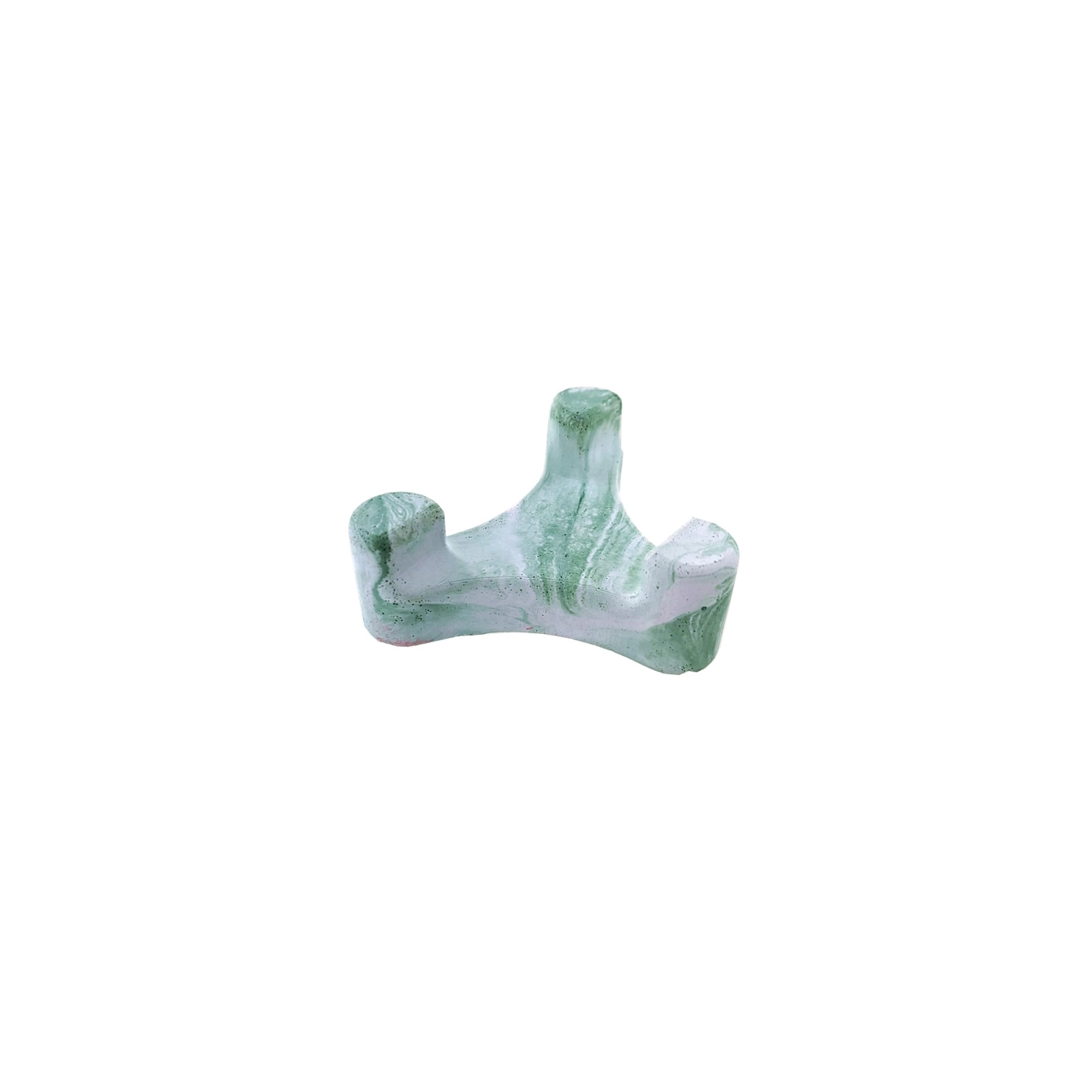 Trident soap dish in cement, stained green with Roussillon ochres