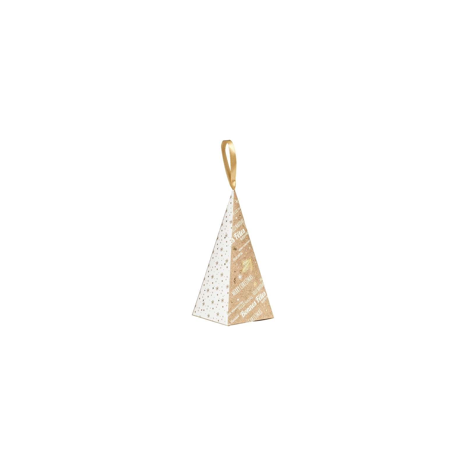 Red Father Christmas paper pyramid - Set of 24