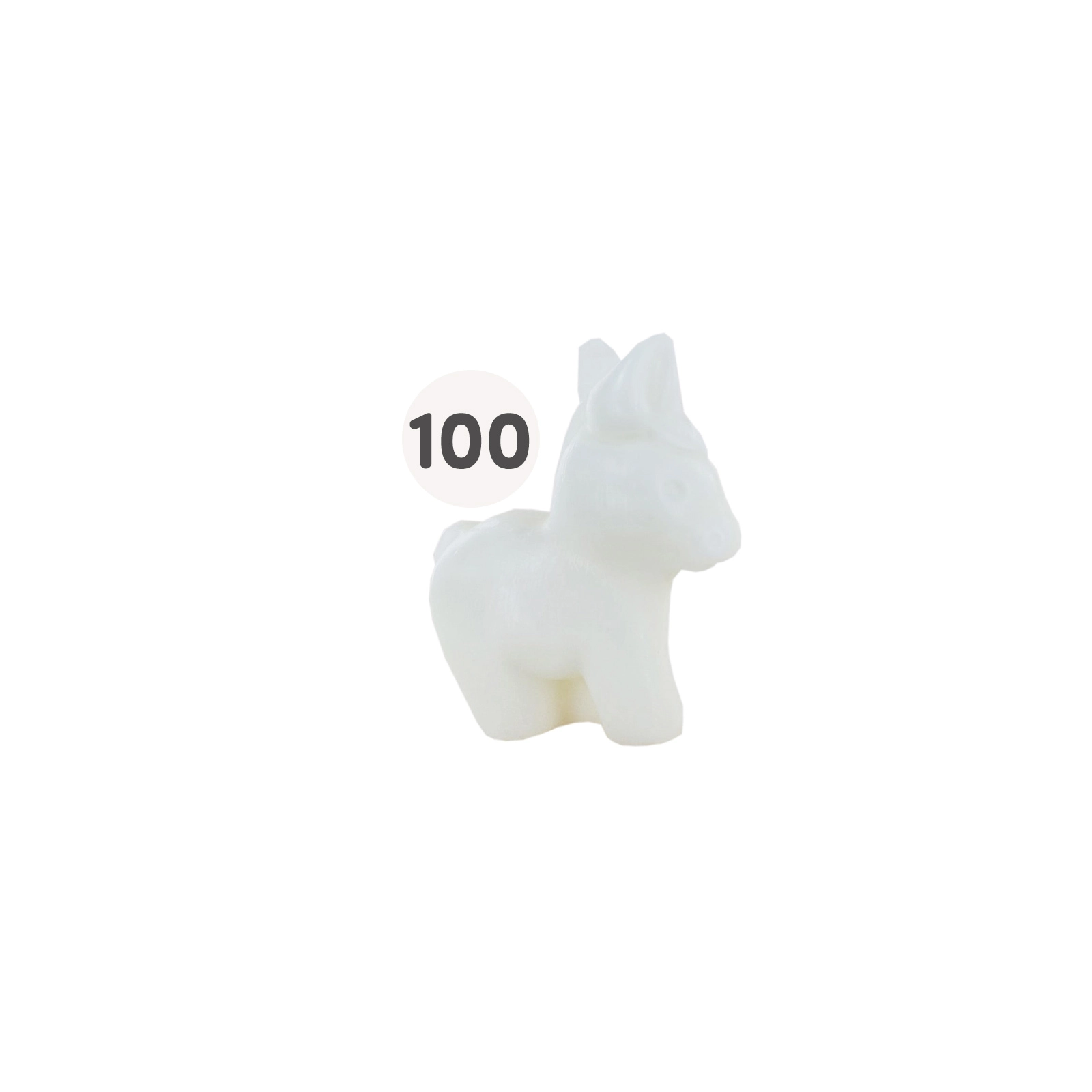 soaps in the shape of a white donkey